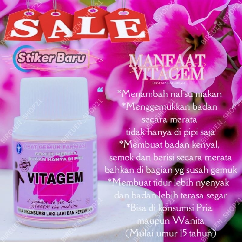 Jual VITAGEM ORIGINAL 100% paket 2 botol (OBAT GEMUK 3/7KG DALAM 1 ...