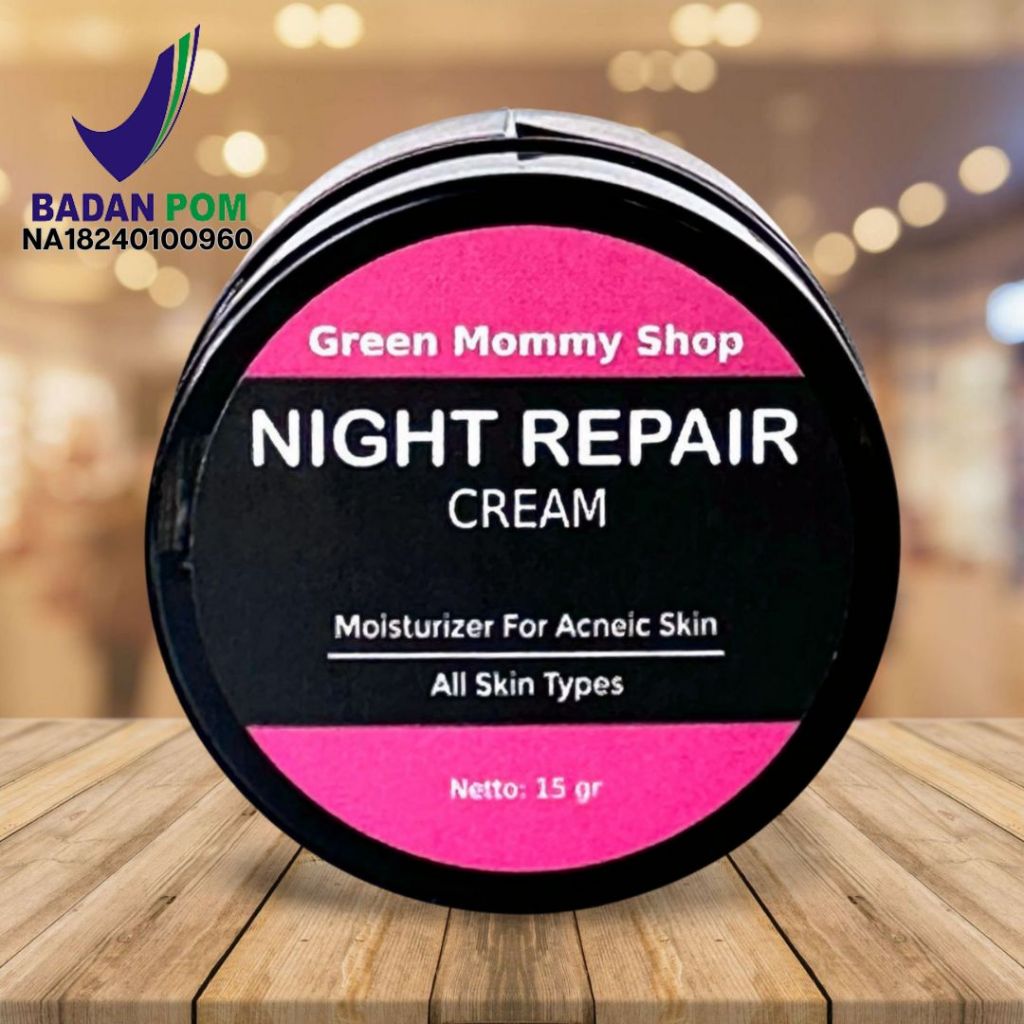 Jual Night Repair Cream (Pelembab Kulit Berjerawat - Berminyak - Krim Malam Alami - Natural ...