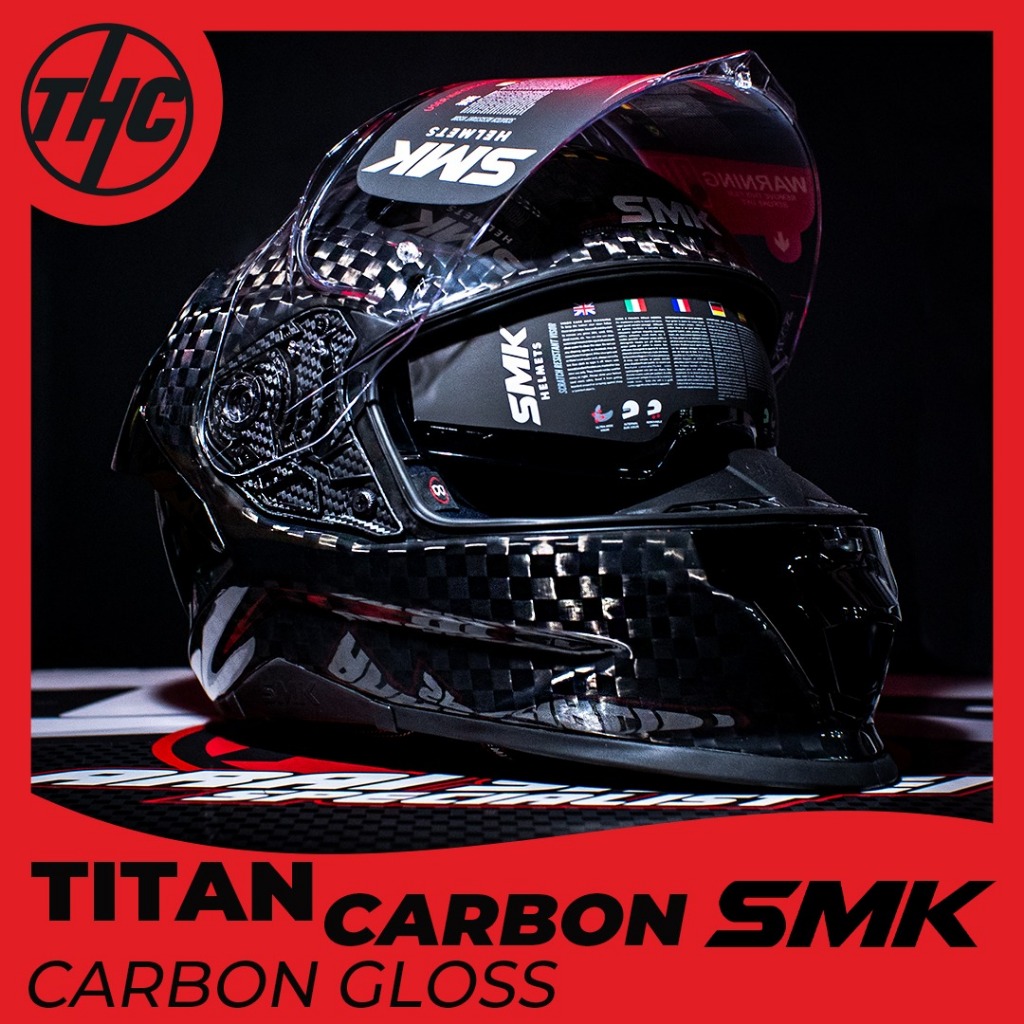 Jual HELM SMK TITAN CARBON GLOSSY FULL FACE TOURING HELMET SMK | Shopee ...