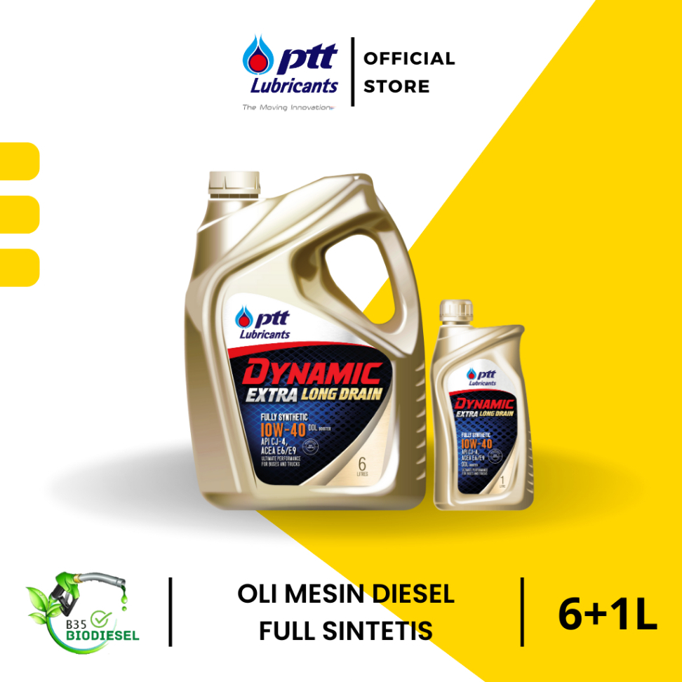 Jual PTT Dynamic ELD SAE 10W-40 API CJ-4; TBN 13mg KOH [6+1L] | Shopee Indonesia