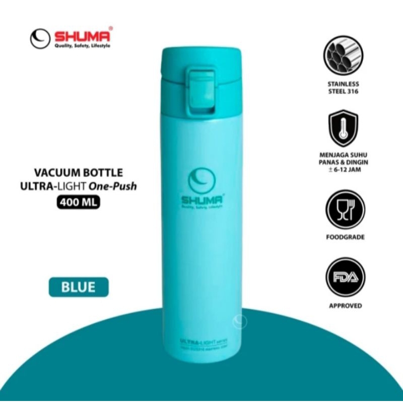 Jual Botol Minum Shuma Ultra Light One Push Vacuum Bottle 400ml | Shopee Indonesia