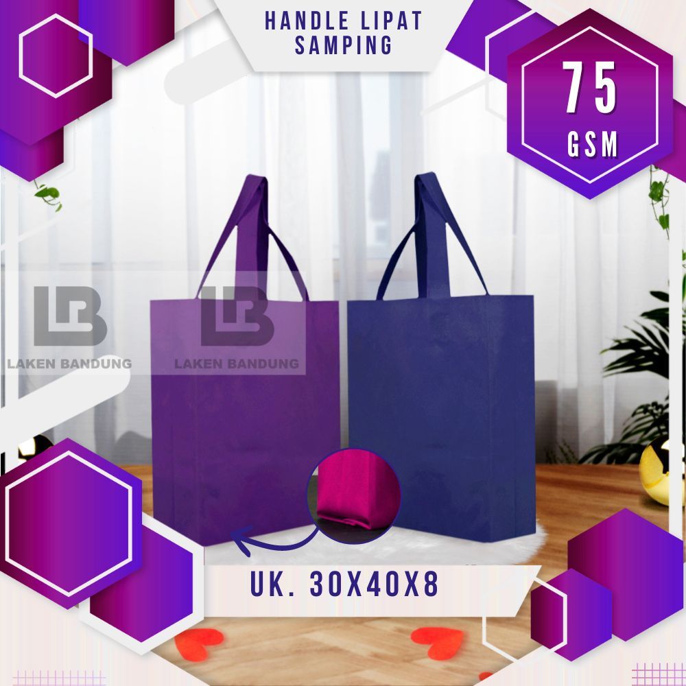Jual HLS 75GSM Tas Spunbond Goodie Bag Laken Model Tali Ukuran 30x40x8 ...