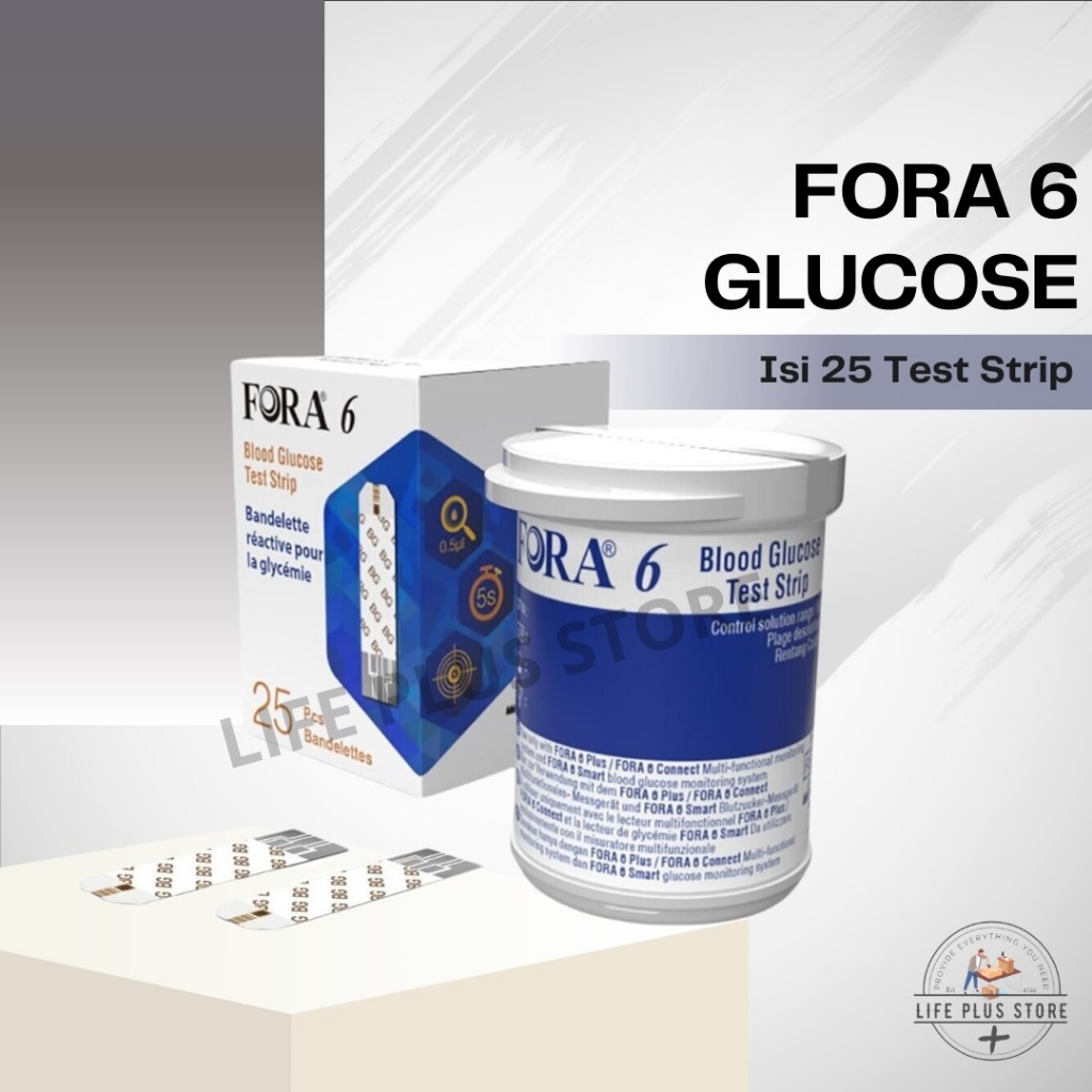 Jual Strip Gula Darah Fora 6 Plus / Blood Glucose Test Strip Box isi 25 ...