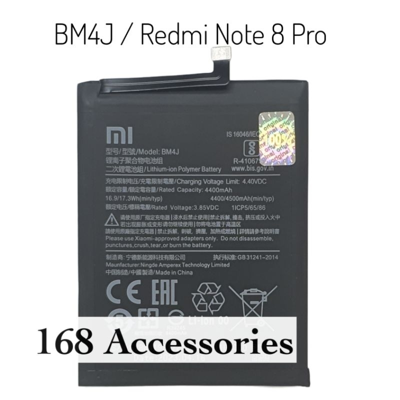 Jual Baterai Batre Redmi Note 8 Pro Batrai Xiaomi BM4J Original Battery ...