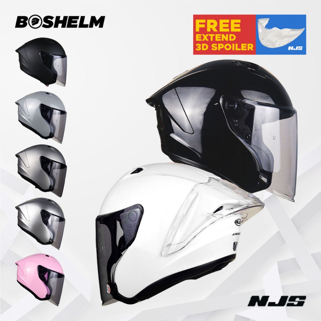 Jual BOSHELM Helm NJS KAIROZ GT SOLID Helm Half Face SNI | Shopee Indonesia