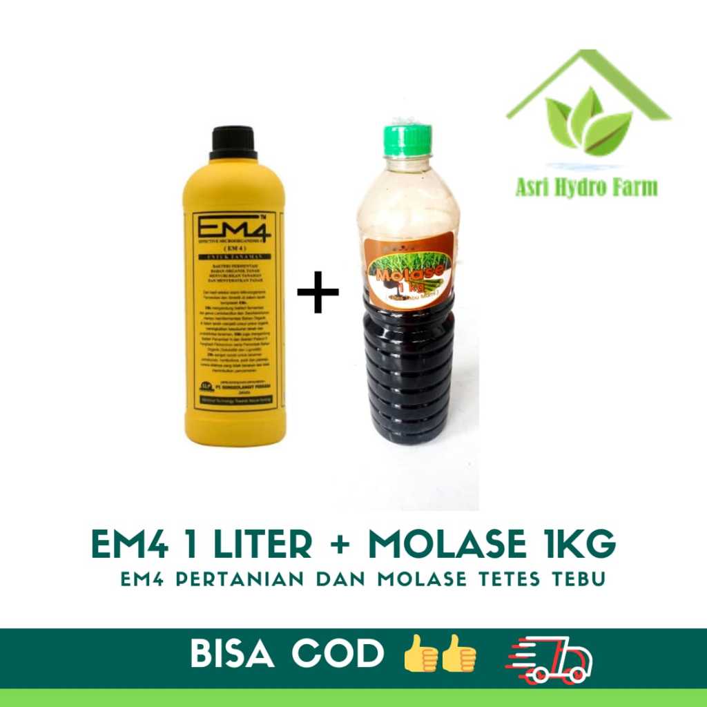 Jual PAKET EM4 PERTANIAN 1 LITER DAN MOLASE TETES TEBU 1 KG | Shopee ...