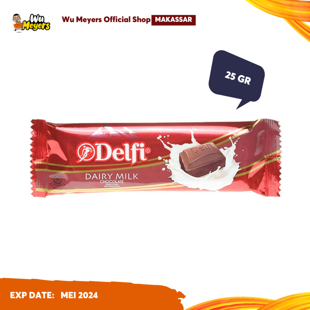 Jual Delfi Bar Diary Milk Chocolate 25g (1 box 15pcs) - Snack Coklat ...