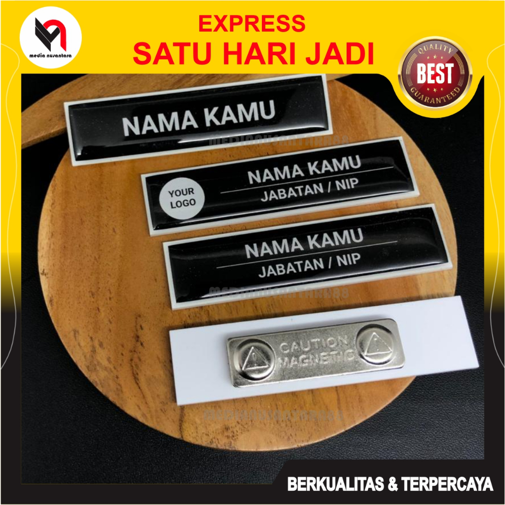Jual NAME TAG Papan Nama Dada Kilat Proses SATU HARI JADI | Shopee ...