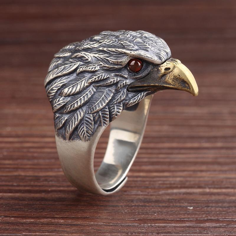 Jual Cincin Pria Kepala Elang / Eagle Head Mens Rings Adjustable ...