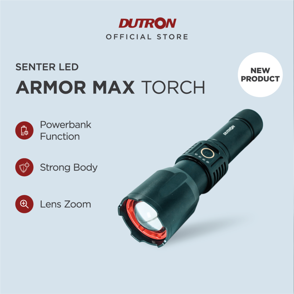 Jual DUTRON Armor Max Senter LED Alumunium 3 Mode Cahaya 30 Watt ...