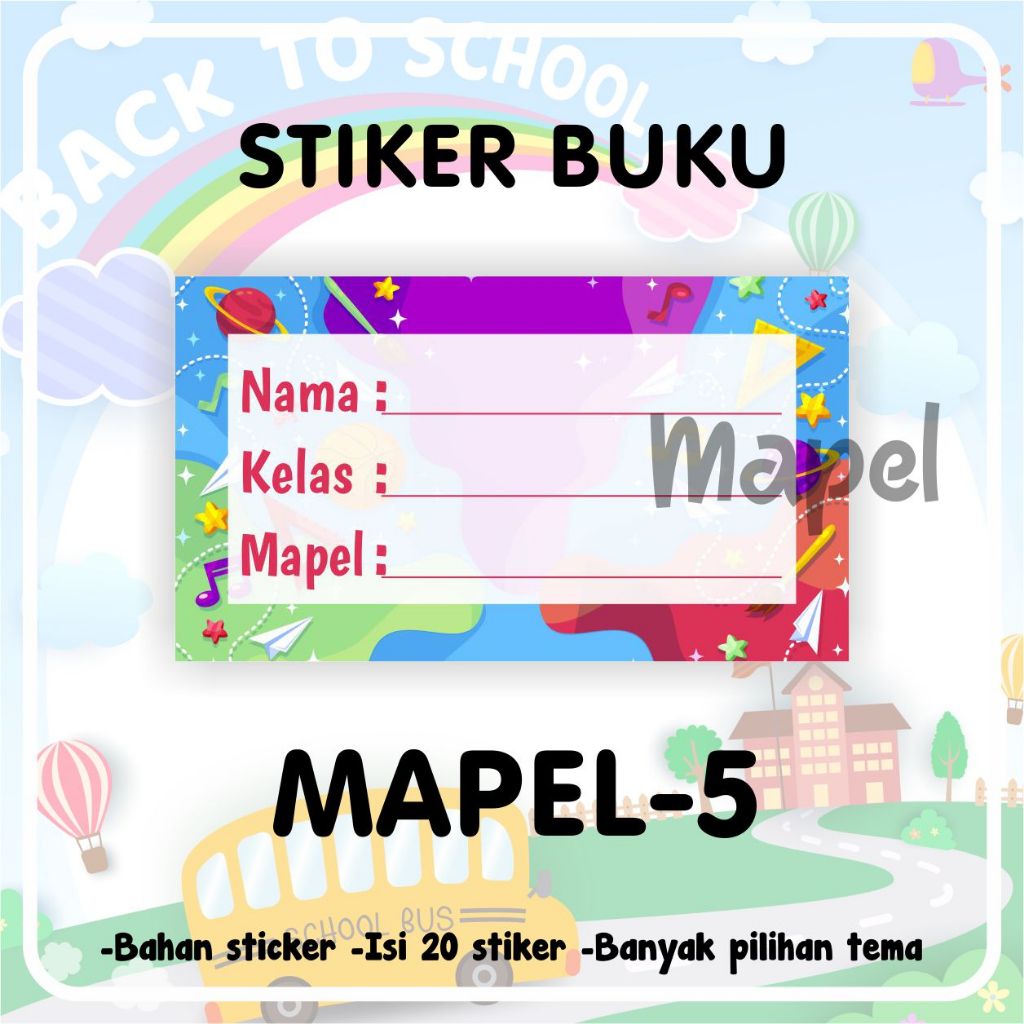 Jual Sticker Label Buku - Stiker mapel - stiker buku sekolah - stiker ...