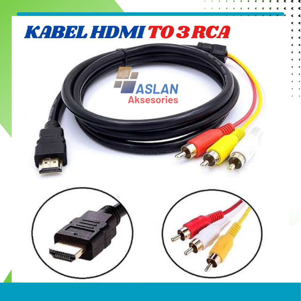 Jual KABEL HDMI TO 3 RCA AV 1,5 METER | Shopee Indonesia