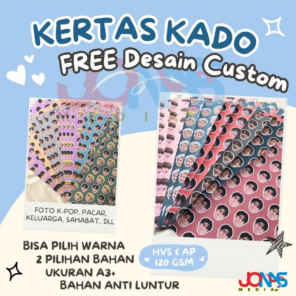 Jual KERTAS KADO CUSTOM | KERTAS KADO FOTO | KERTAS KADO LUCU UNIK ...