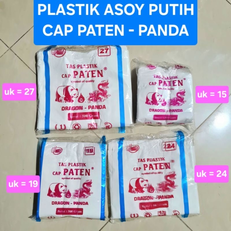 Jual Kantong Plastik Asoy Putih 500 gram Ukuran 15 19 24 27 Asoy Putih ...