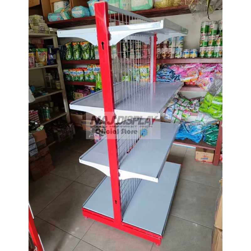 Jual Rak Toko Minimarket Gondola Termurah Double 2 Sisi Tinggi 150 cm ...