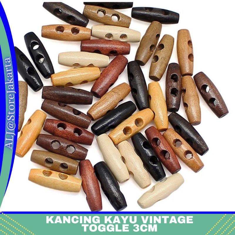 Jual Kancing Kayu/Toggle vintage/Stopper Kayu 3CM | Shopee Indonesia