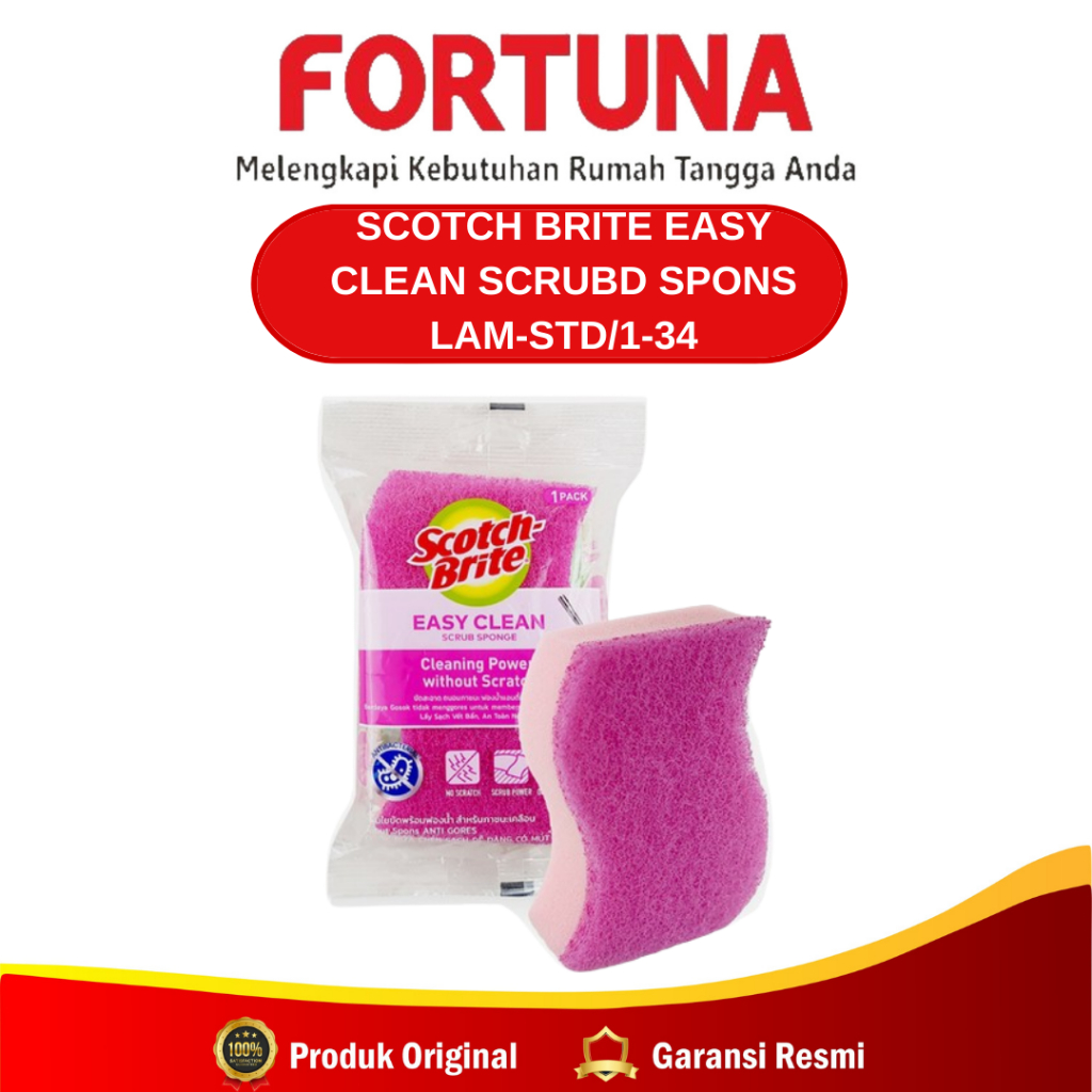 Jual Scotch Brite Easy Clean Scrub Spons LAM-Std/1-34 | Shopee Indonesia