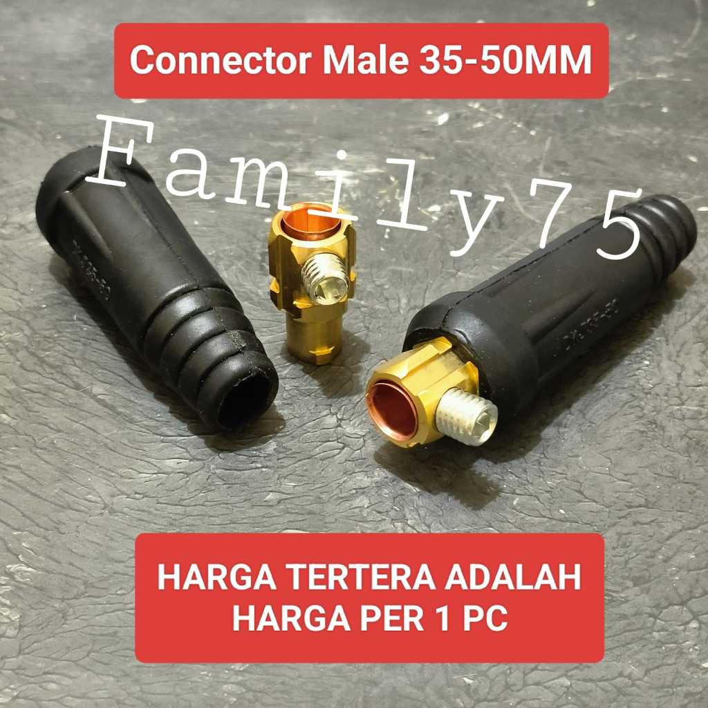 Jual Konektor kabel las 35-50 MM Cowok Male Socket Connector Cable 35 ...