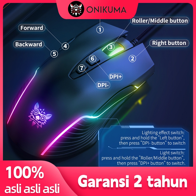 Jual ONIKUMA CW905 Black Mouse Gaming Wired / Mouse USB / Mouse Gaming ...
