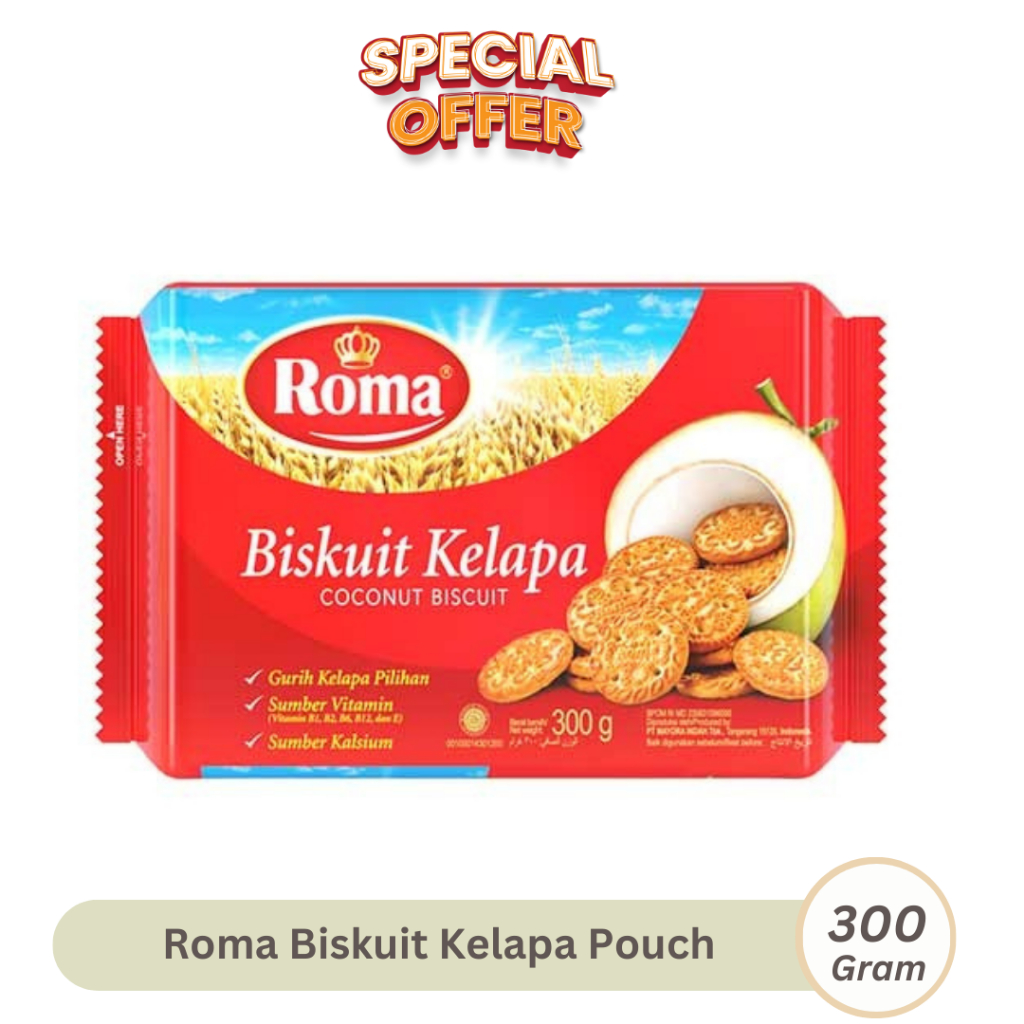 Jual Biskuit Roma Kelapa POUCH 300gr Coconut Biskuits Kemasan Pouch ...