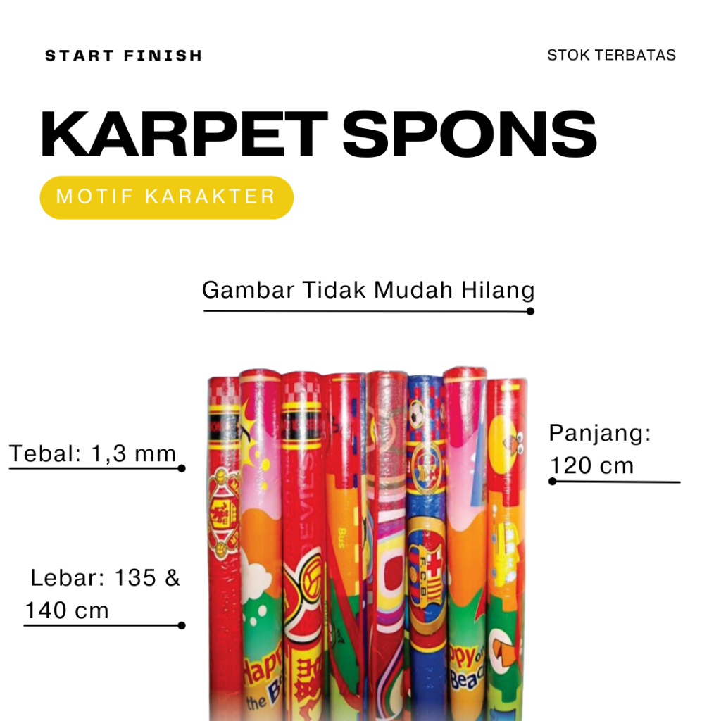 Jual KARPET SPON EVA TEBAL 1,3mm Ukuran 120x140cm / KARPET SPONS LANTAI ...