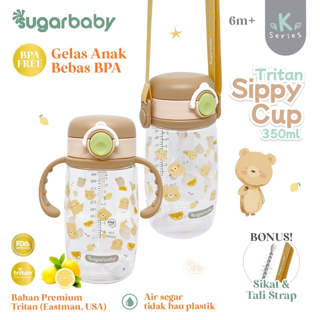 Jual Sugar Baby Tritan Bottle 400ML TKBST400 With Special Straw / Tritan Kid Bottle Slim 600ml ...