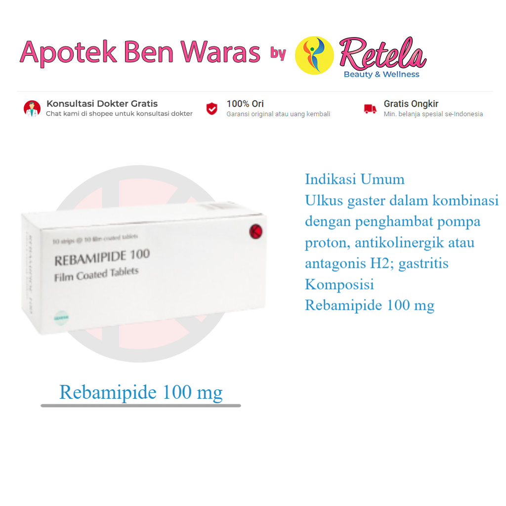Jual Rebamipide 100 mg 1 Strip 10 Tablet | Shopee Indonesia
