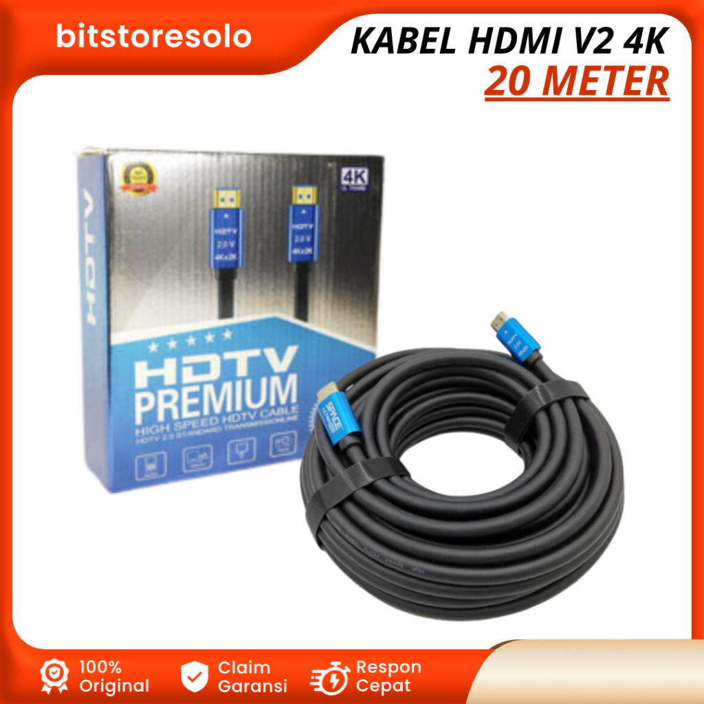 Jual KABEL HDMI HDTV 20M 4K VERSI 2.0 V2 HIGH SPEED CABLE 20Meter ...