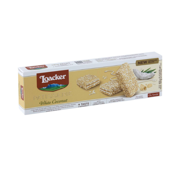Jual Loacker White Chocolate & Coconut Wafers 100g Australia | Shopee ...