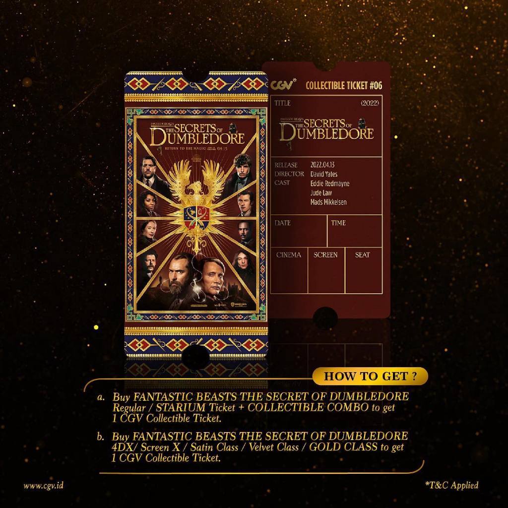 Jual Collectible Ticket Fantastic Beasts The Secrets of Dumbledore Card ...