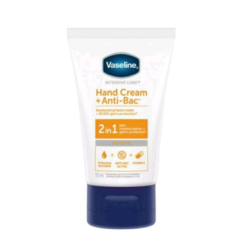 Jual Vaseline Hand Cream Anti Bac Moisturizing 2in1 50ml Shopee Indonesia
