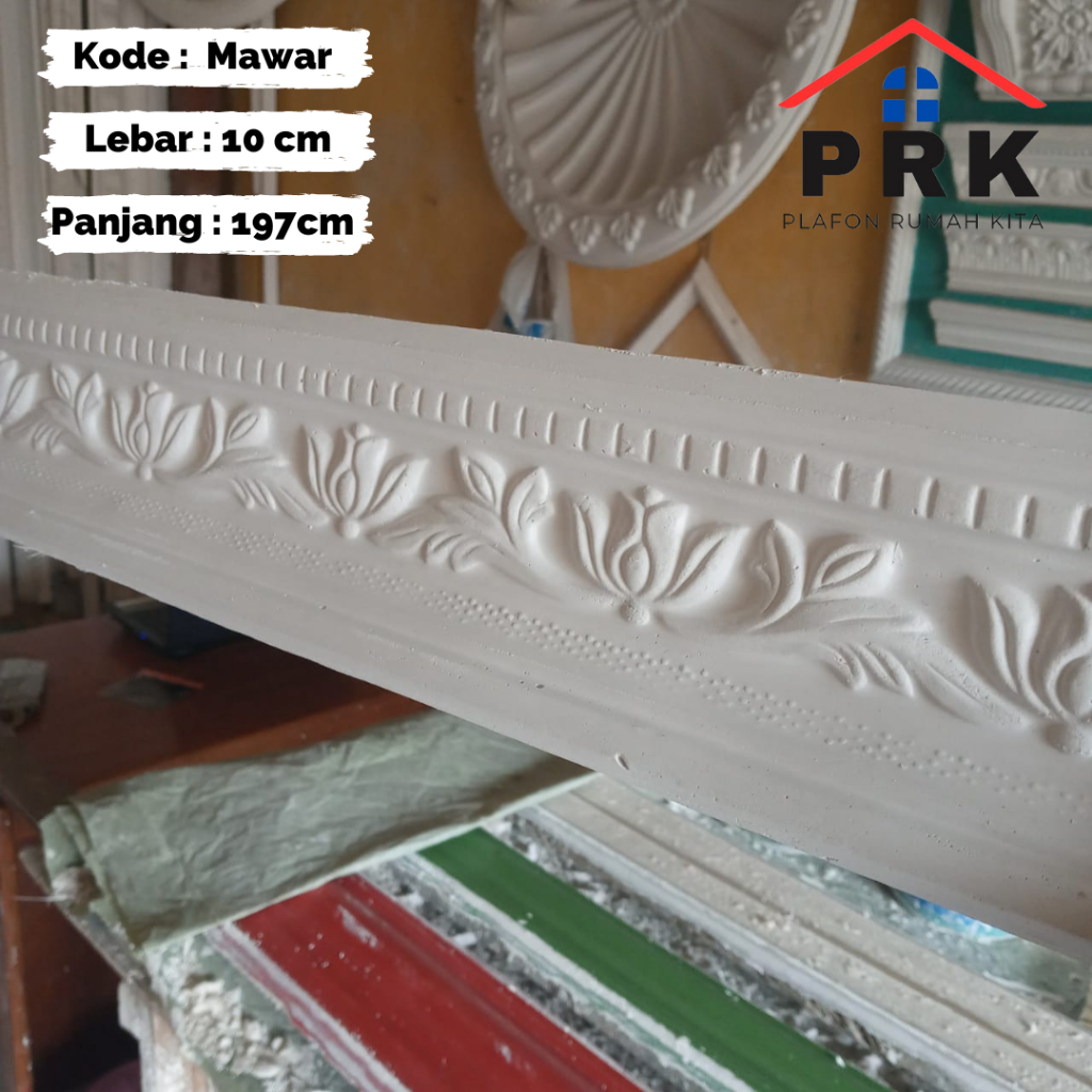 Jual Lis List Gypsum Gipsum Motif Mawar lebar 10cm Plafon ornament ...