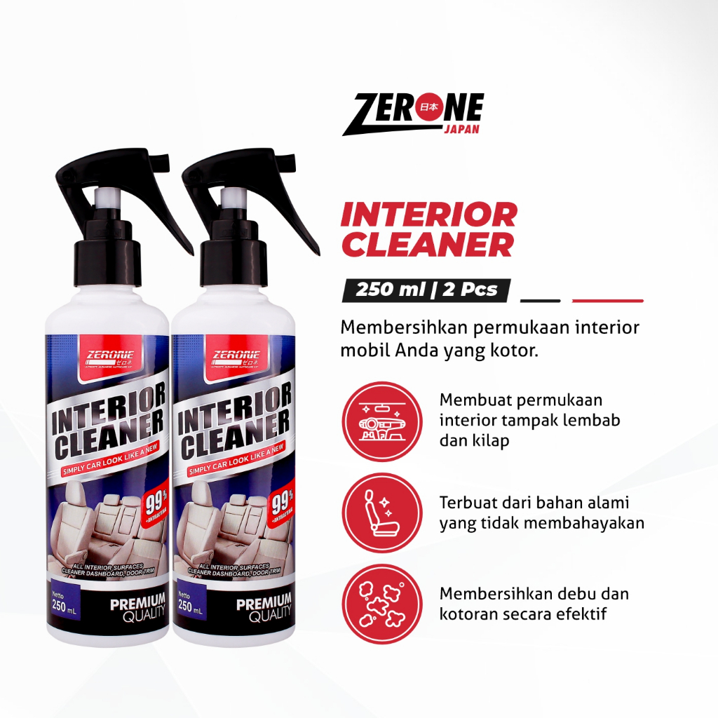 Jual Isi 2 Botol Interior Cleaner 250 ml Zerone Paket Interior Cleaner ...