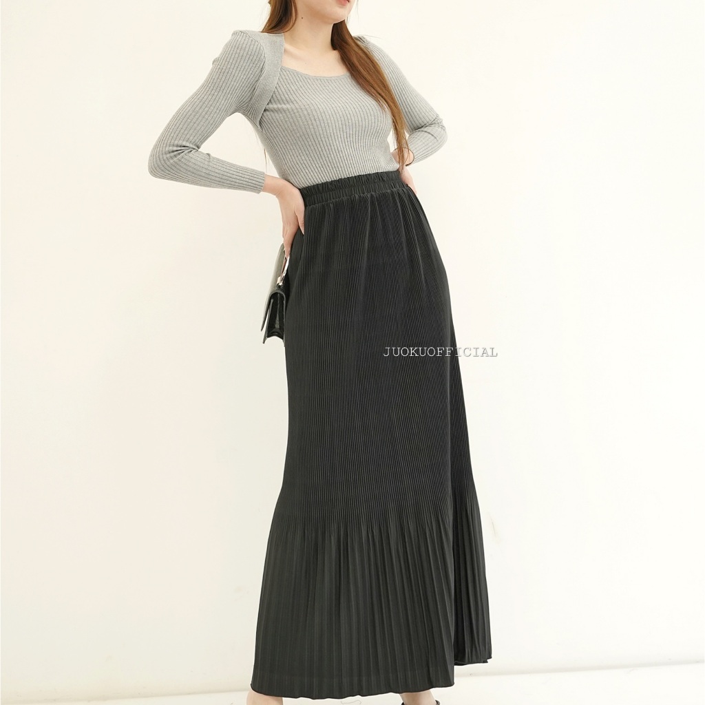 Jual Rok Plisket Lidi Cabang / Rok Plisket Duyung / Rok Premium / Pleated Skirt | Shopee Indonesia