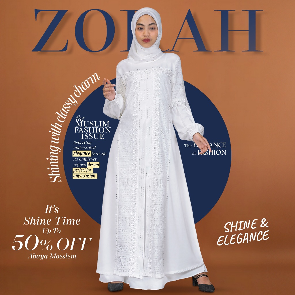 Jual ZORAH • Gamis brokat putih wanita dewasa dan remaja kekinian ...