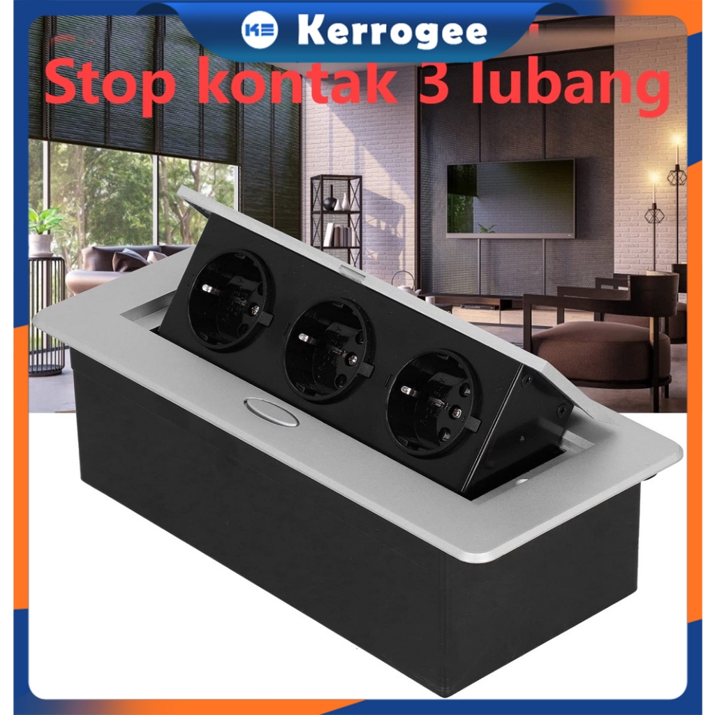 Jual ⭐Ready⭐Stop Kontak Meja Meeting Tanam 3 Soket pop-up 3lubang Desktop Tertanam Stopkontak ...