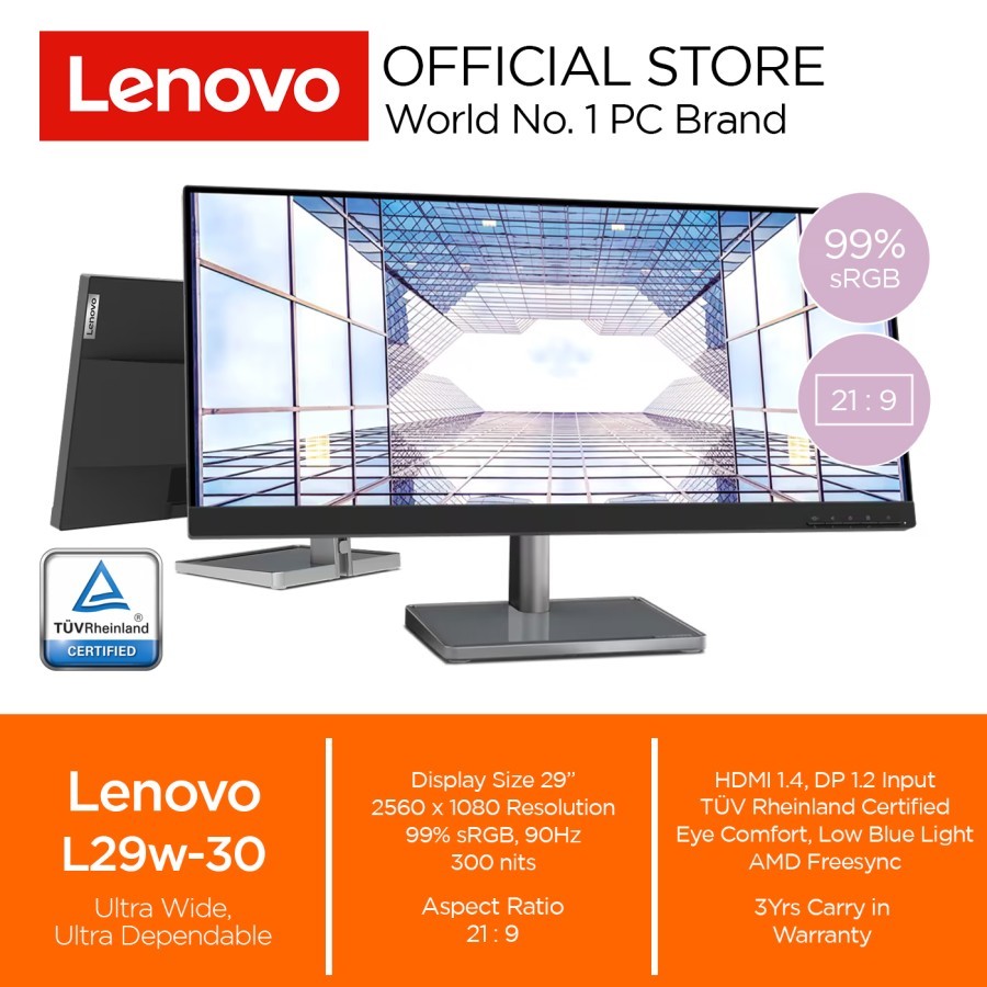 Jual Lenovo L29w-30 | 29" IPS 2560x1080 99% sRGB 90Hz Monitor | Shopee ...