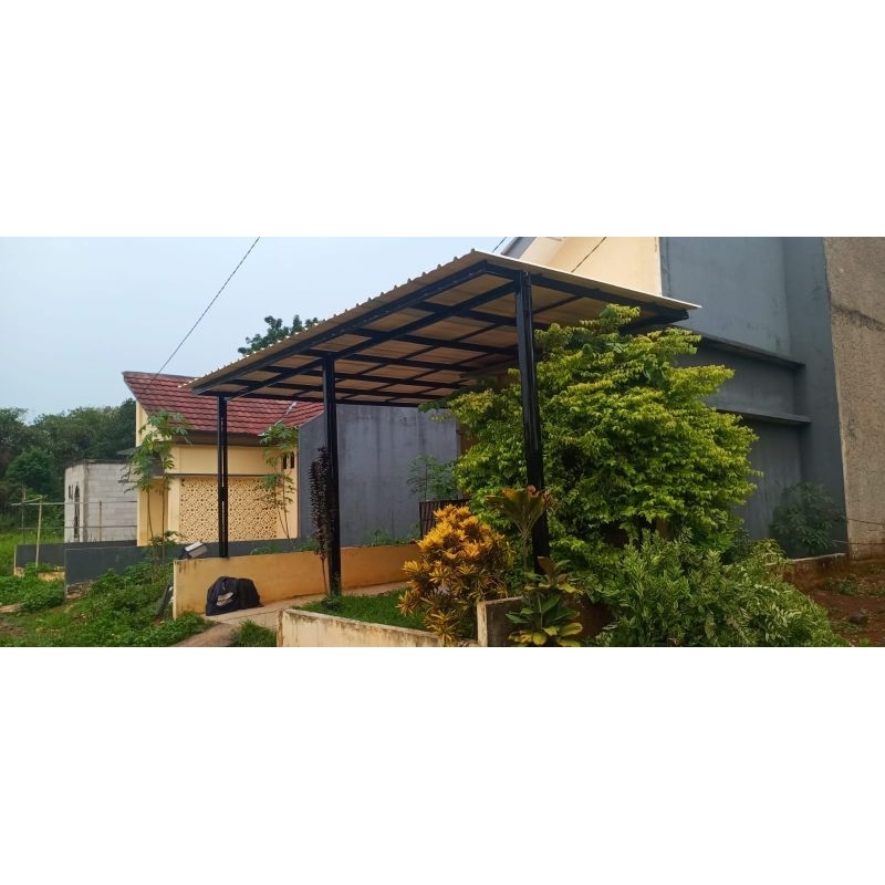 Jual kanopi bajaringan atap alderon RS 1layer terpasang+cet | Shopee ...