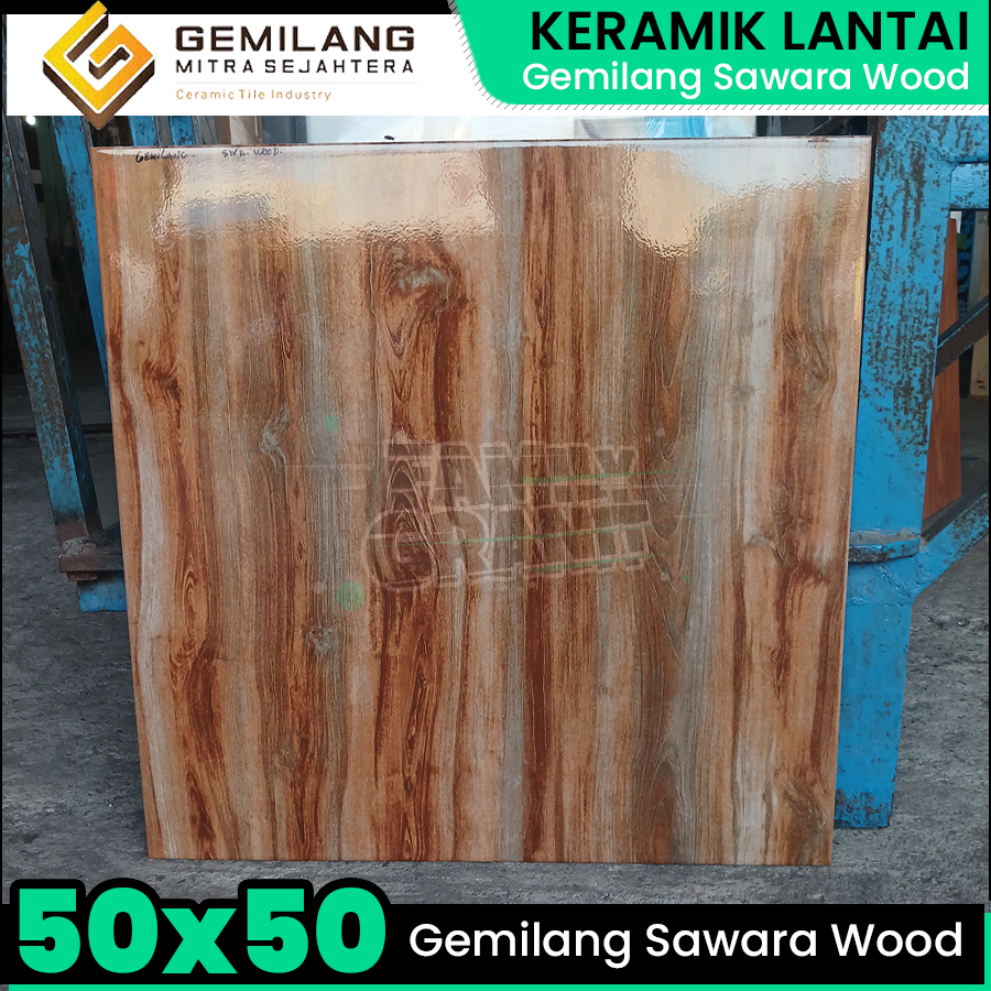 Jual Keramik Motif Kayu 50x50 Gemilang Sawara Wood Super Glossy KW1 | Shopee Indonesia