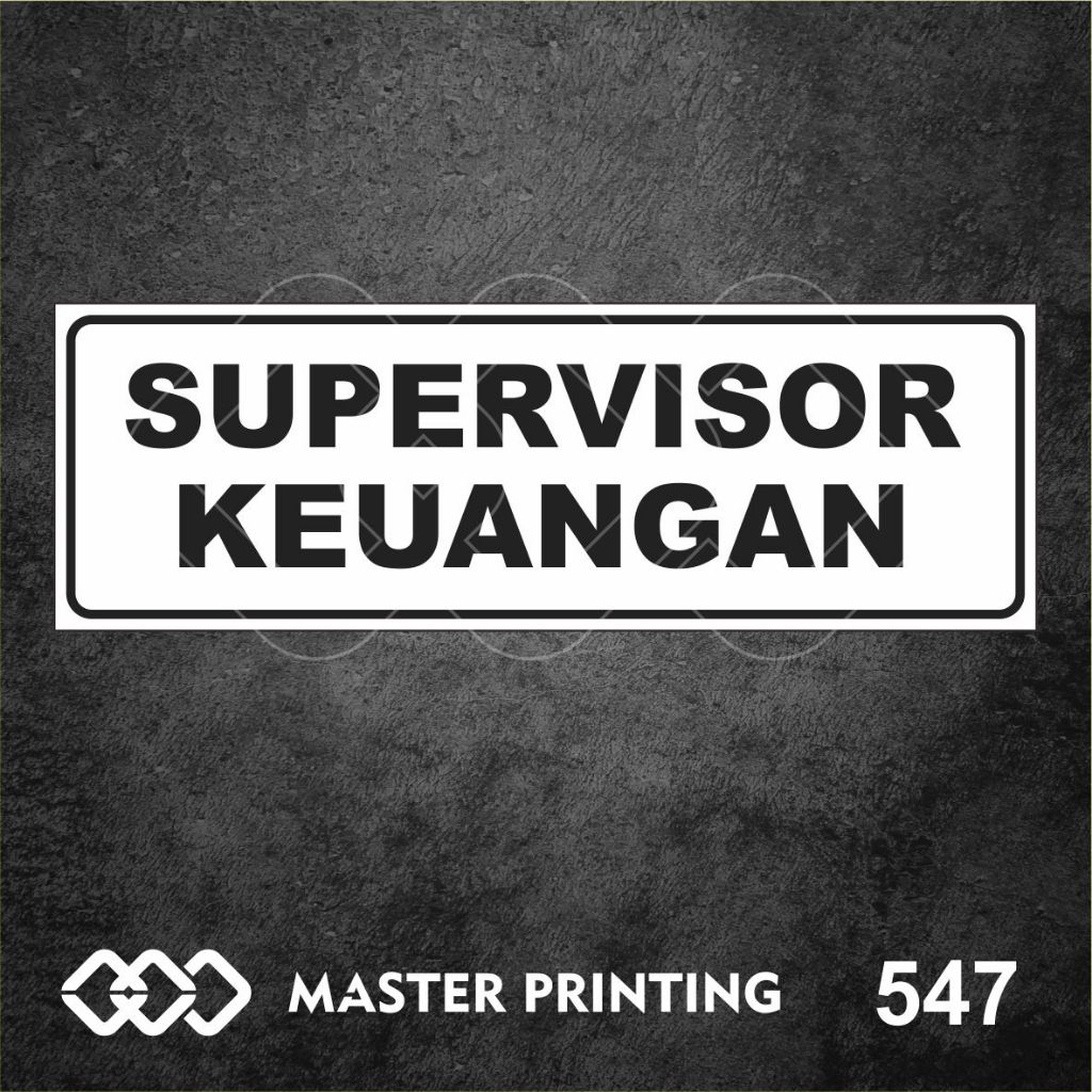 Jual 547 - Stiker Nama Ruangan Supervisor di Kantor/Perusahaan, Sticker ...