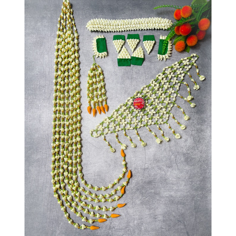 Jual melati imitasi pengantin sunda 1 meter mutiara gold silver ...