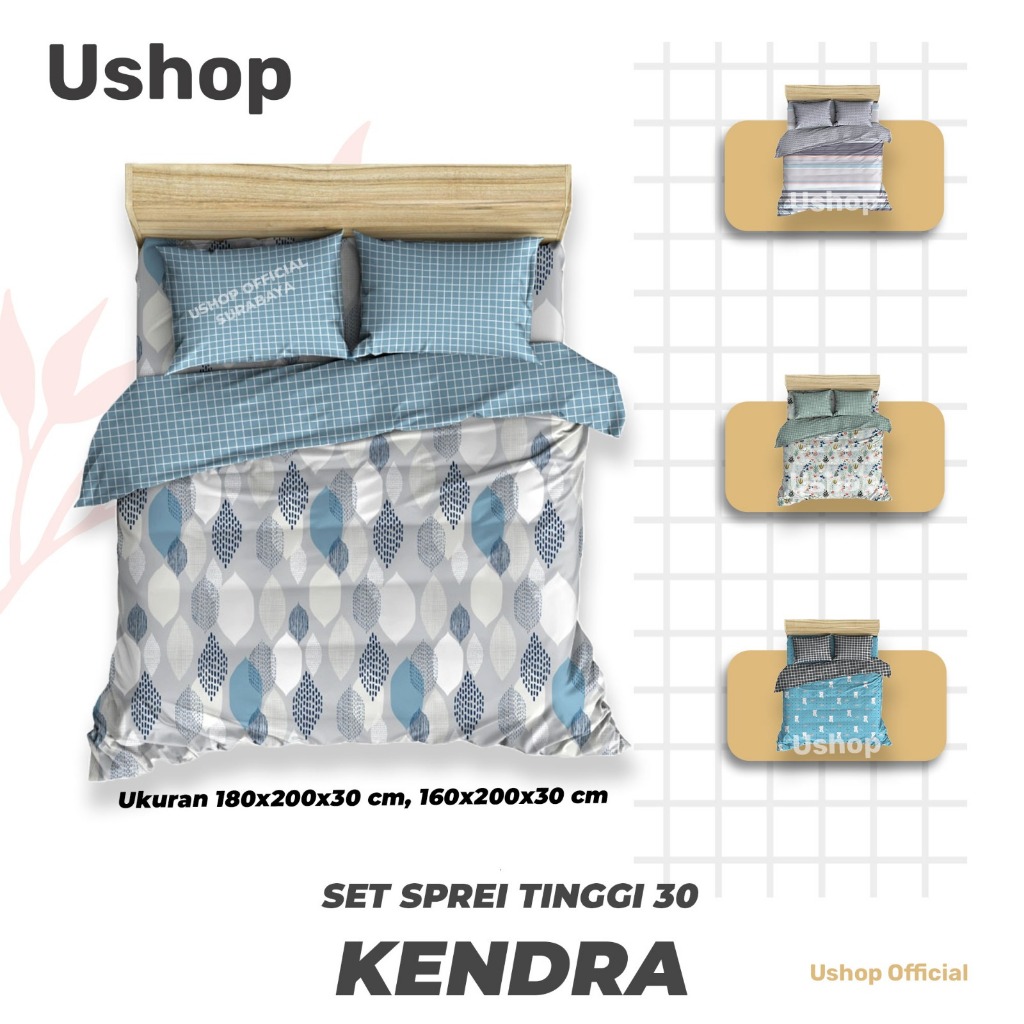 Jual KENDRA Sprei 160x200 / 180X200 Tinggi 30 Cm - King / Queen Size USHOP | Shopee Indonesia