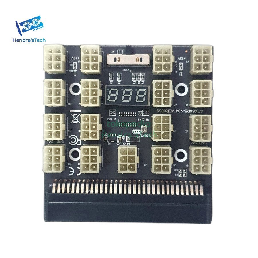 Jual Breakout Board PSU Dell Server 17 Port PCIE 6 Pin Automatic Power ...