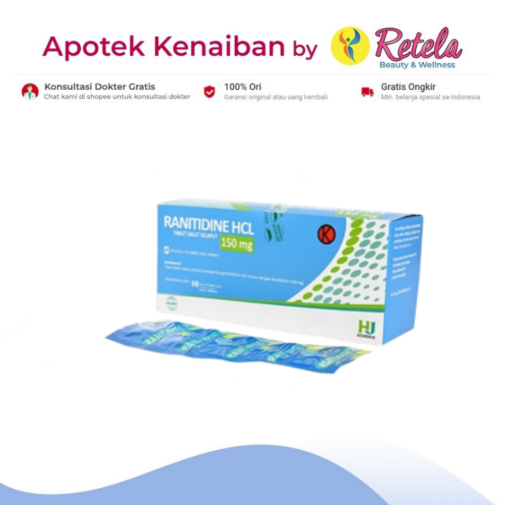 Jual RANITIDINE 150MG 1 STRIP 10 TABLET HEXPHARM | Shopee Indonesia
