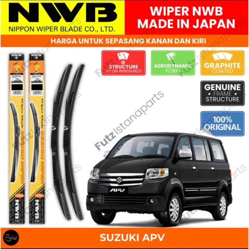 Jual Wiper Depan Suzuki APV Ukuran 20” & 18” NWB Japan Hybrid Frameless | Shopee Indonesia