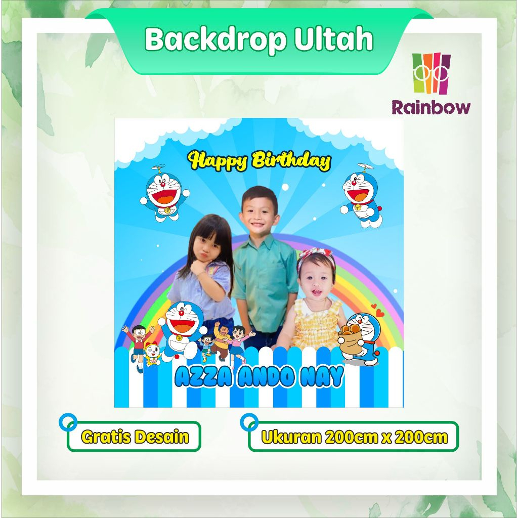 Jual BACKDROOP BANNER ULTAH ANAK / UKURAN 200X200CM | Shopee Indonesia