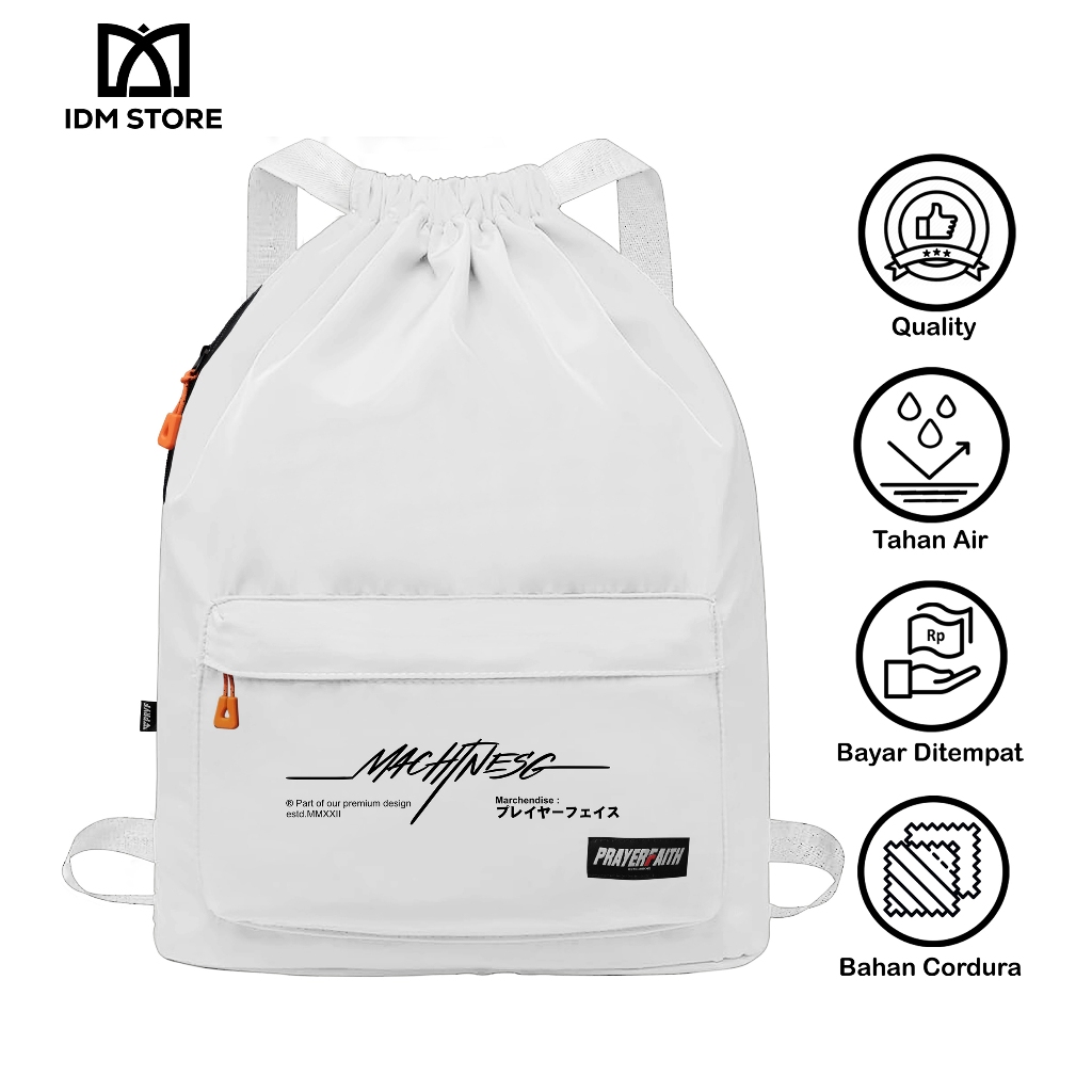 Jual Tas Ransel Serut Terbaru untuk Pria dan Wanita Warna Putih Simpel ...