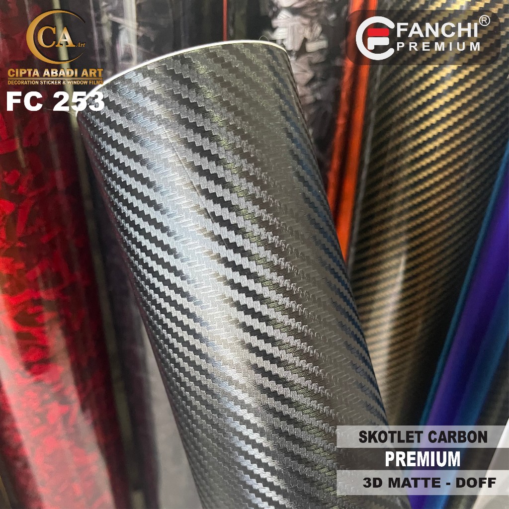 Jual Stiker Skotlet Carbon 3D Hitam Fanchi FC 253 Sticker Karbon Black ...