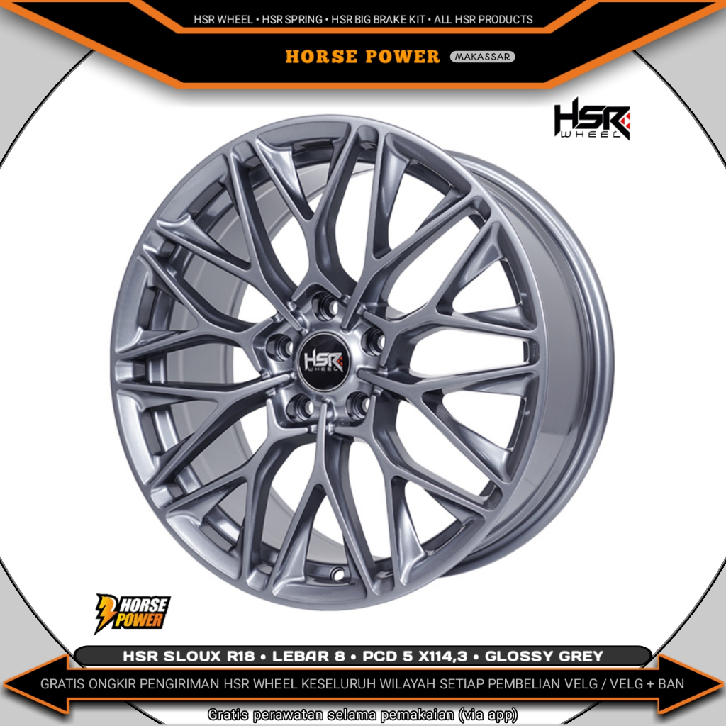 Jual Hsr Wheel • Velg Mobil R18 • Hsr Sloux • Untuk Mobil 5 Baut Roda ...