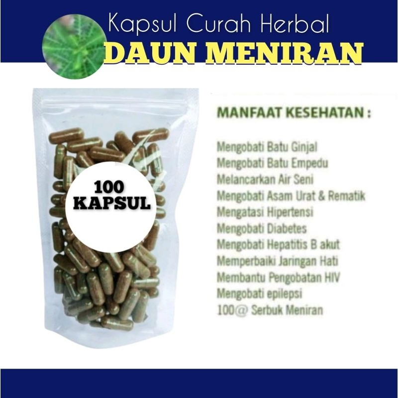 Jual DAUN MENIRAN Isi 100 kapsul Sakit pinggang Rematik | Shopee Indonesia